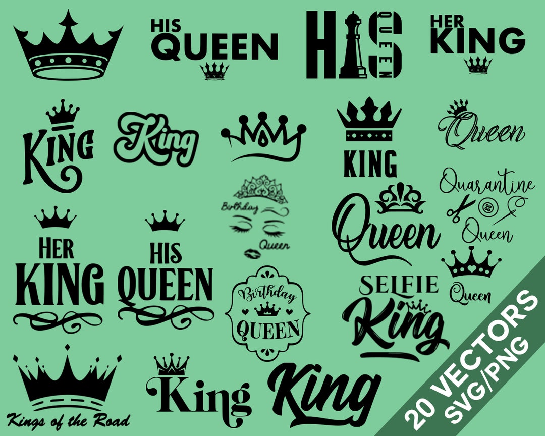 King and Queen Vector Pack, SVG, Png , King and Queen Clip Art, King ...