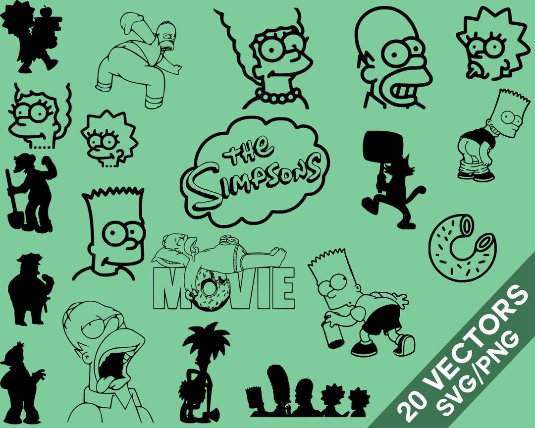 The Simpsons Vector Pack, SVG, Png , the Simpsons Clip Art, the ...