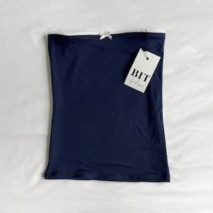 Handmade Navy Blue Tube Top Dainty Knit Strapless Costal Italian Summer ...