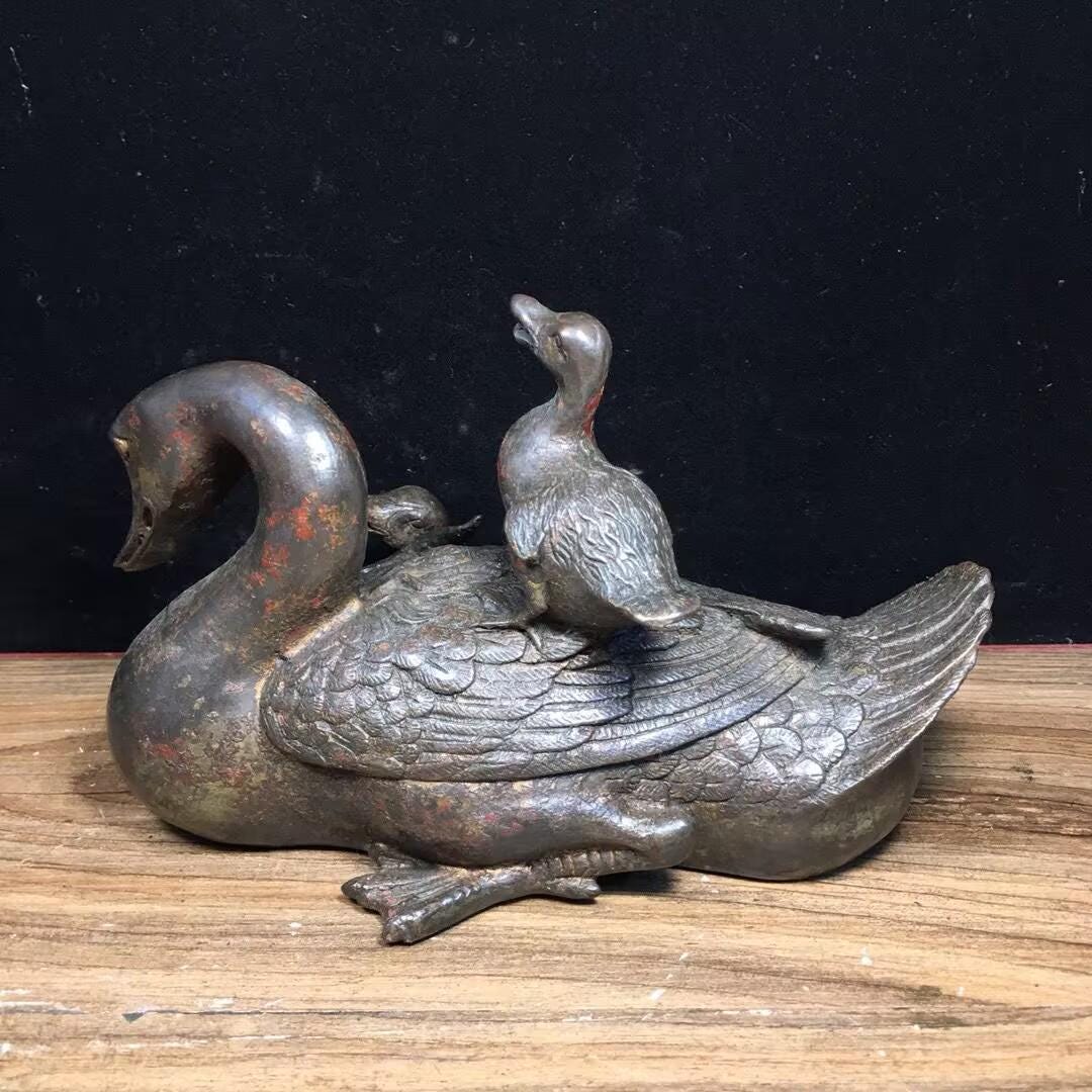 Chinese Antique Pure Copper Duck Statue - Etsy