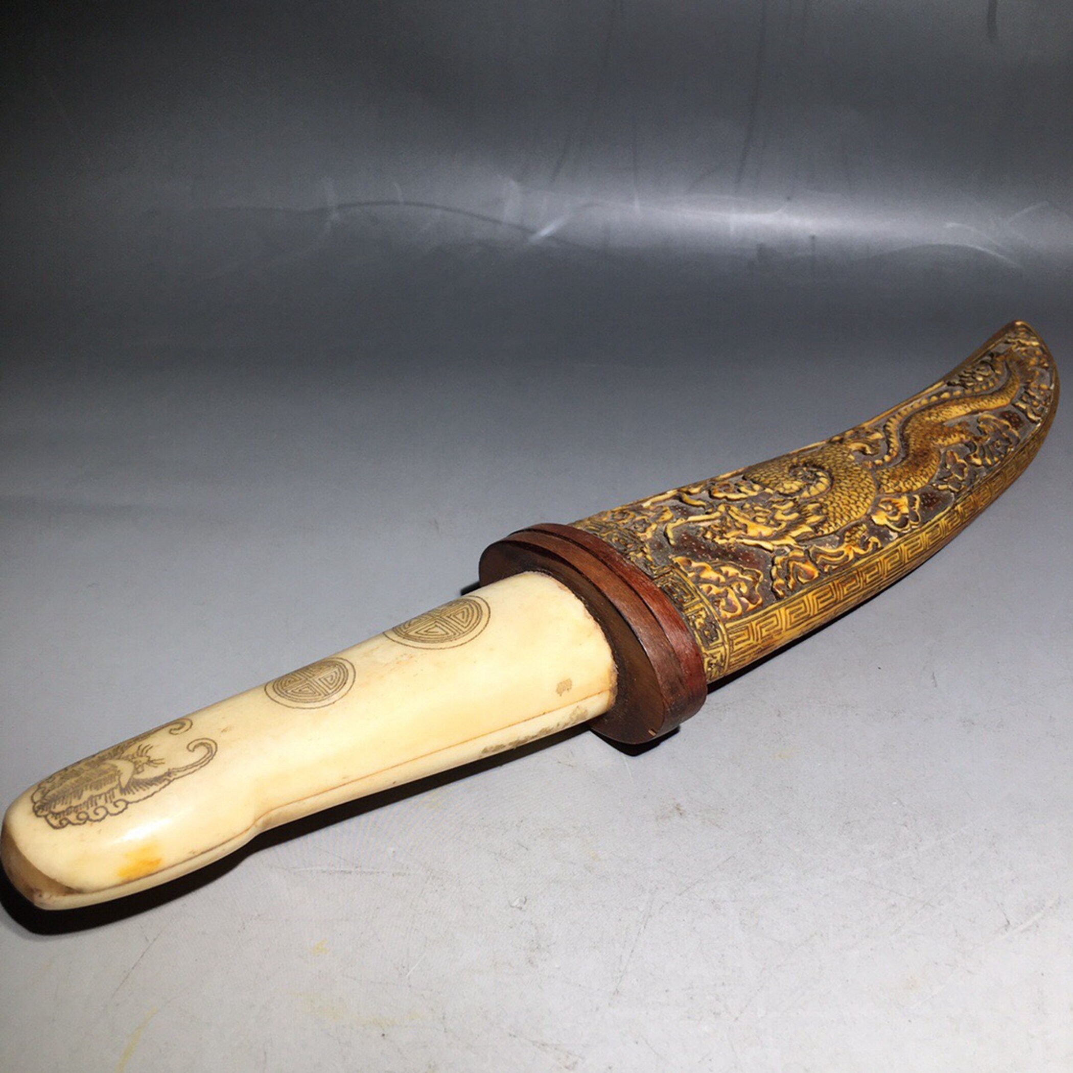 Hand-carved ox bone knife ornaments | Etsy