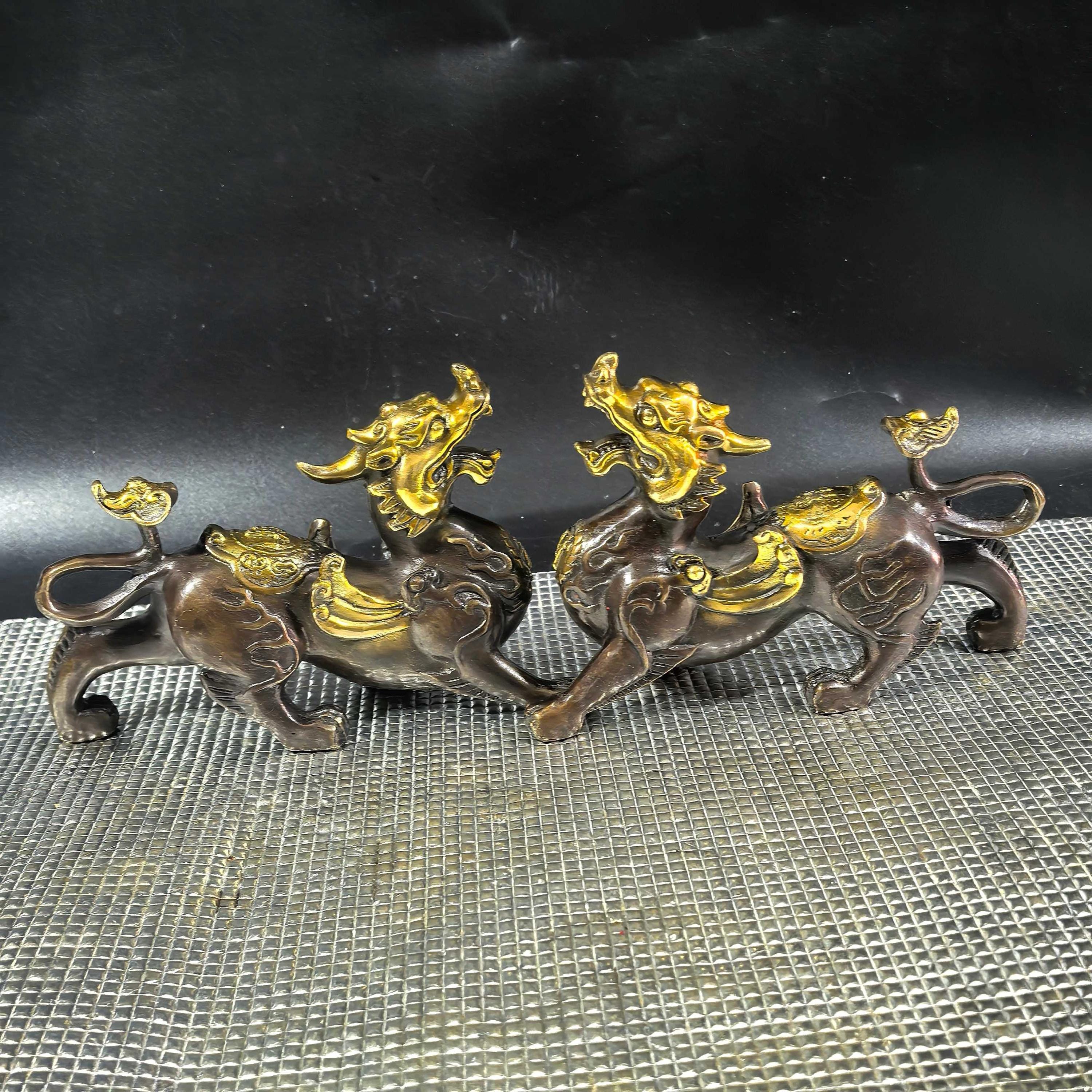 Antique Bronze Ware With Gilded Bronze Pixiu - Etsy