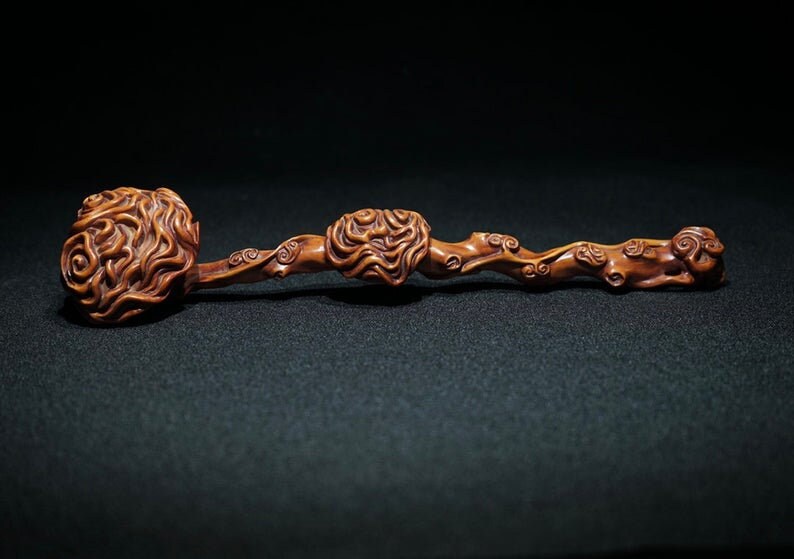 Chinese Antique Natural Boxwood Pen Frame Statue, Pure Hand Carved ...