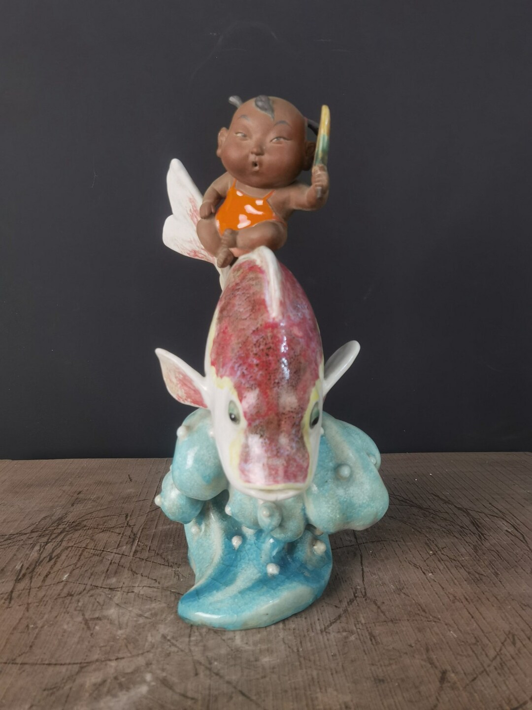 Chinese Antique Ceramic Fish Statue - Etsy