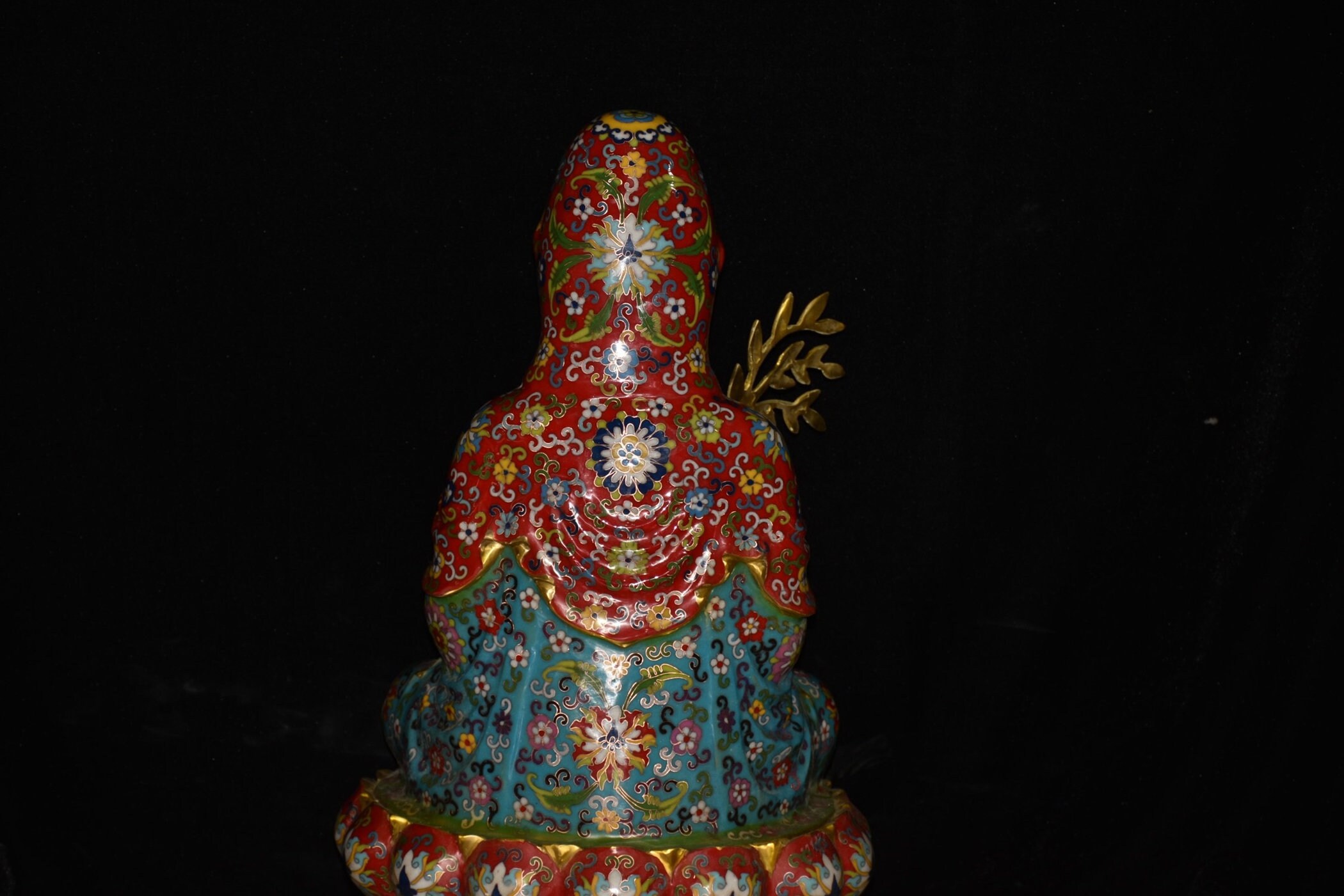 Pure Copper Cloisonne Filigree Lotus Base Dripping Guanyin - Etsy