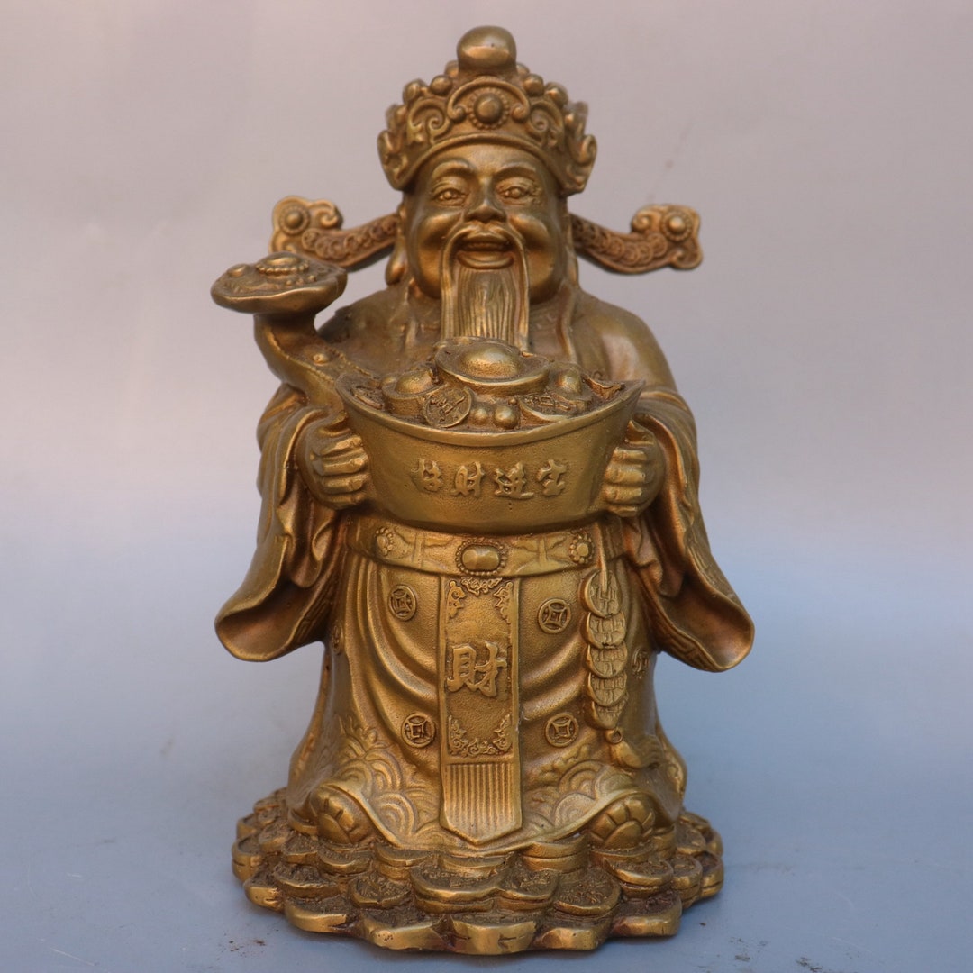Chinese Antique Pure Copper Statue of the God of Wealth - Etsy