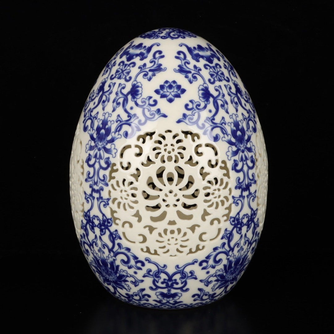 Blue and White Porcelain Flower Pattern Hollow Out Rich Ball.7 - Etsy
