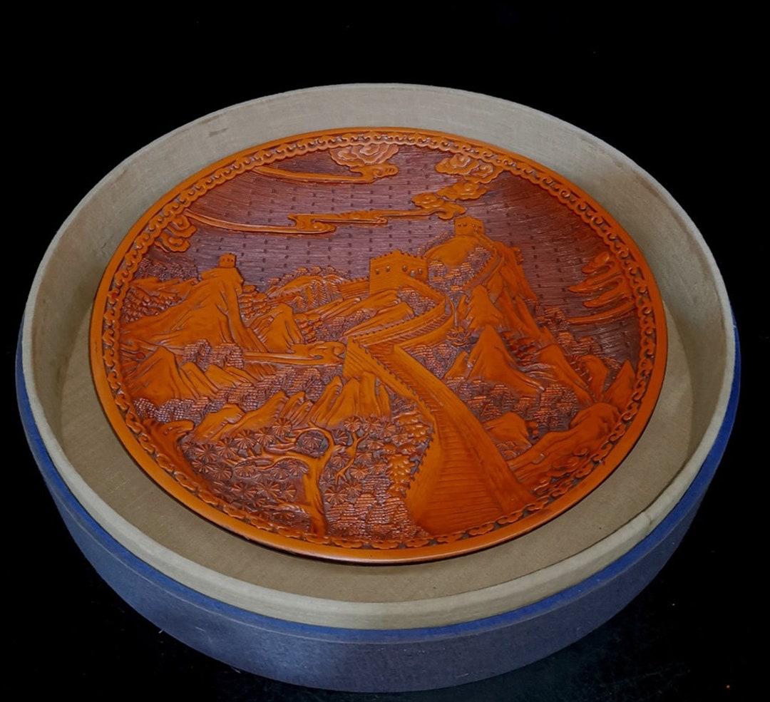 Chinese Antique Lacquerware Plates - Etsy