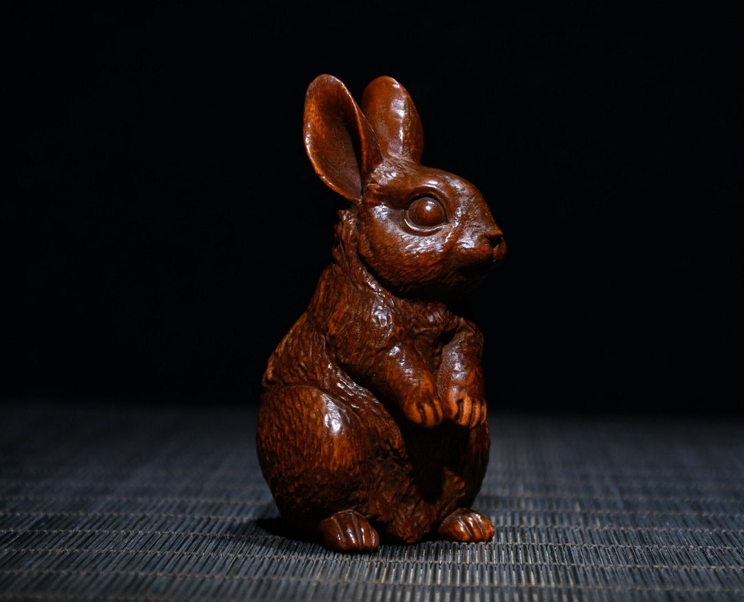 Boxwood Statue Hand Carved Zodiac Rabbit Statue.drrs - Etsy