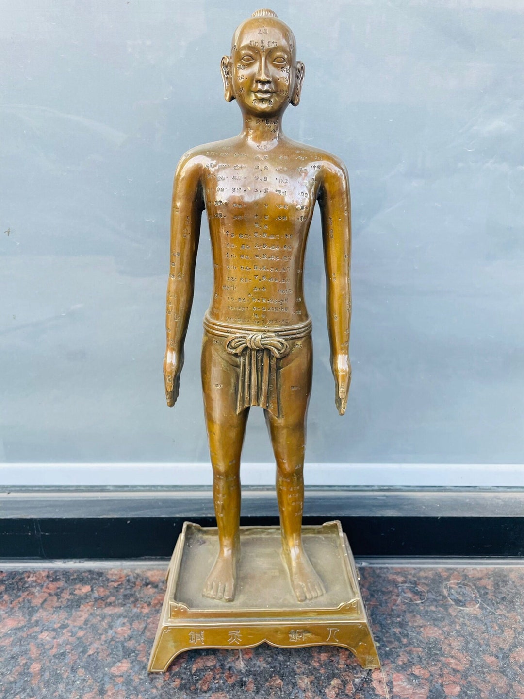 Chinese Antique Pure Copper Ancient Acupuncture and Moxibustion People ...