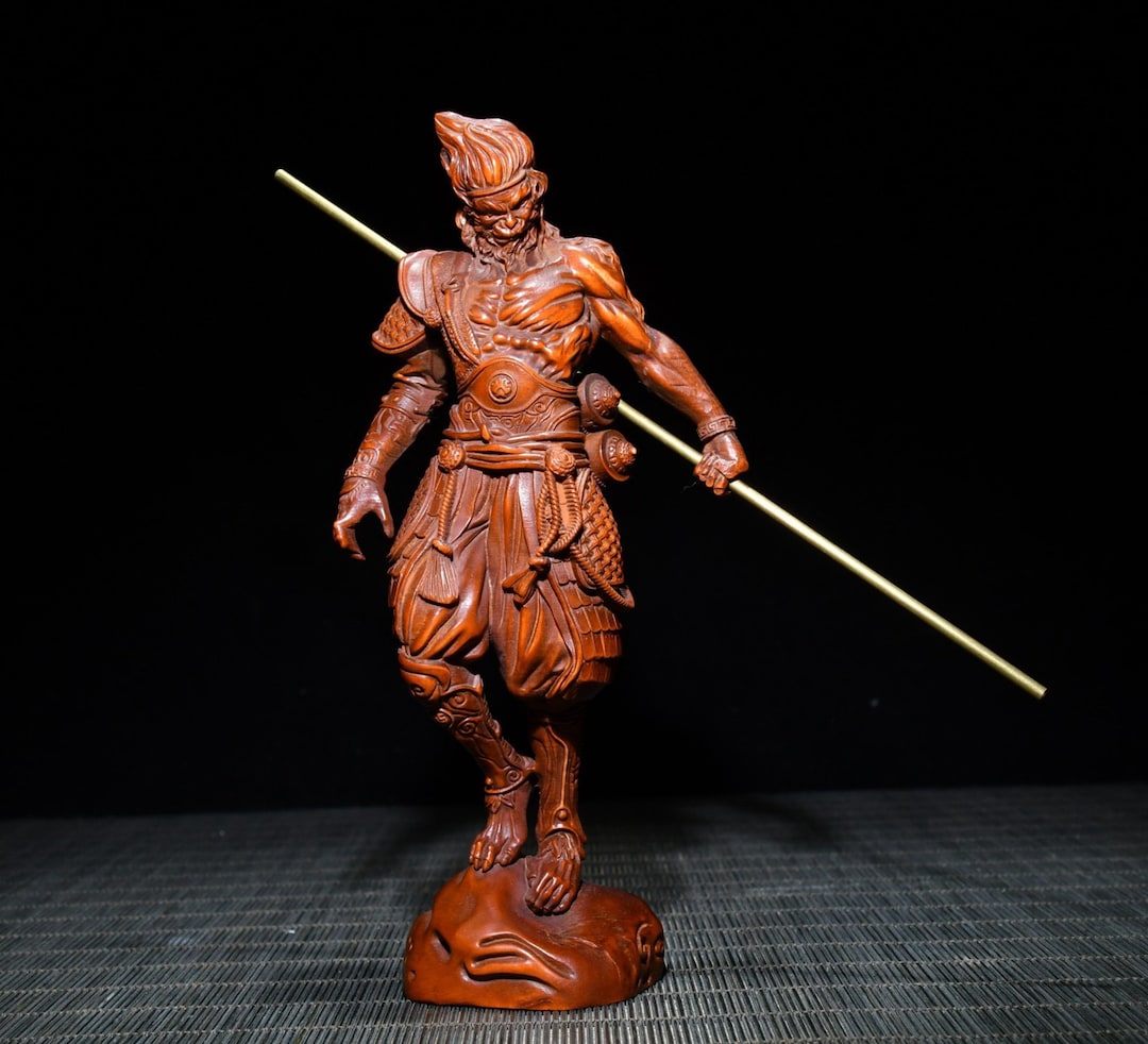 Chinese Antique Small Leaf Boxwood Sun Wukong - Etsy