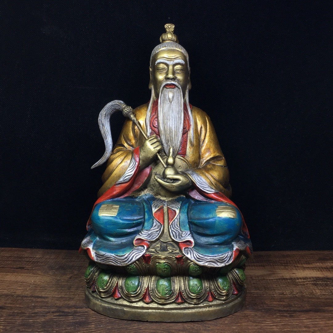Chinese Antique Pure Copper Painted Statue of Tai Shang Lao Jun - Etsy