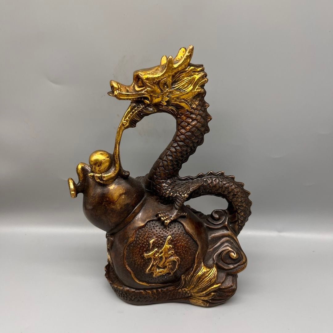 Chinese Antique Pure Copper and Gold Suction Faucet Ornaments - Etsy