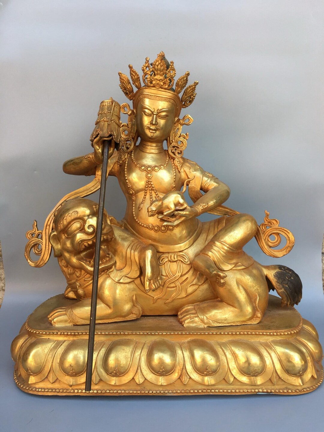 Pure Copper Treasure King Buddha Statue - Etsy
