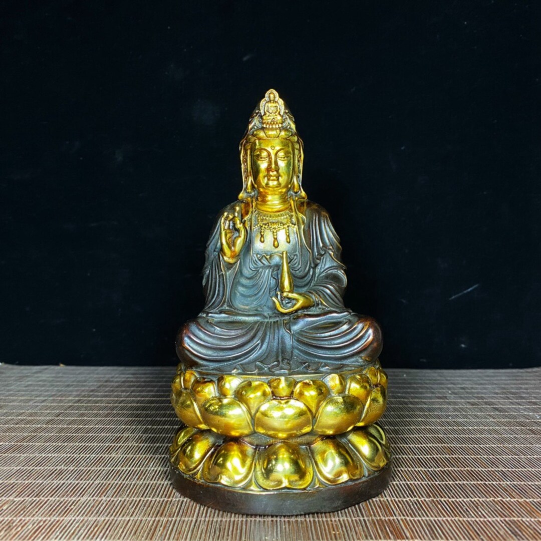 Chinese Antique Pure Copper Buddha Statue - Etsy
