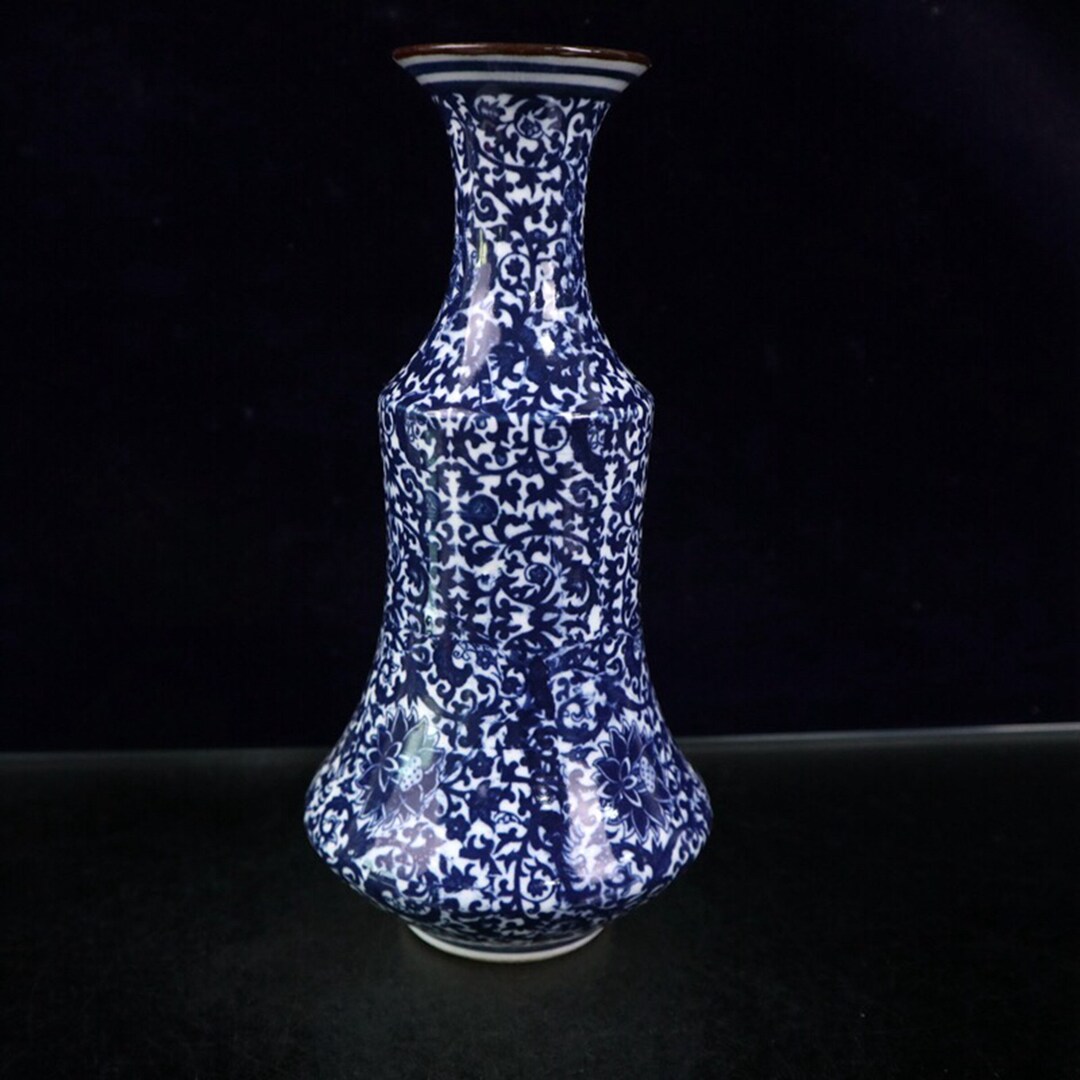 Chinese Antique Blue and White Pagoda Vase With Intertwined Branches ...