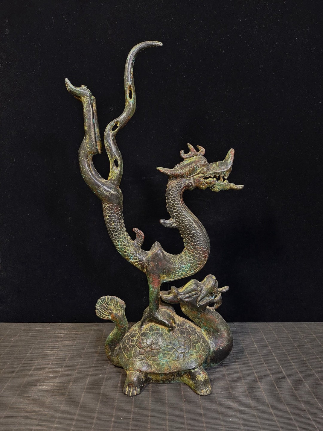 Chinese Antique Bronze Dragon Turtle Ornaments - Etsy