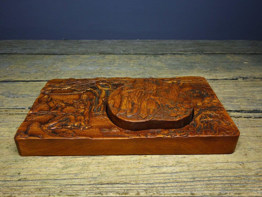 Chinese Antique Pear Wood Inkstone - Etsy