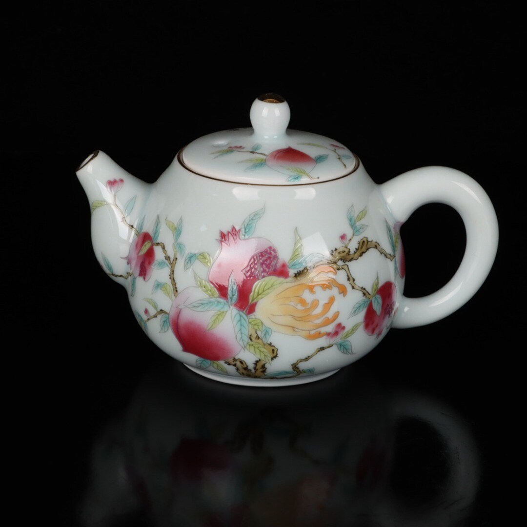 Pastel Longevity Figure Tracing Gold Handle Pot Decoration.7 - Etsy