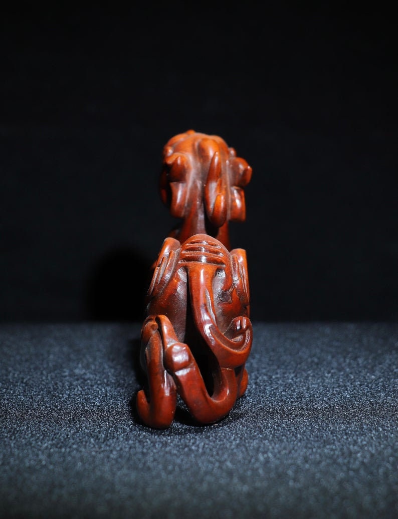 Ancient Chinese Collection of Natural Boxwood Dragon Statues - Etsy