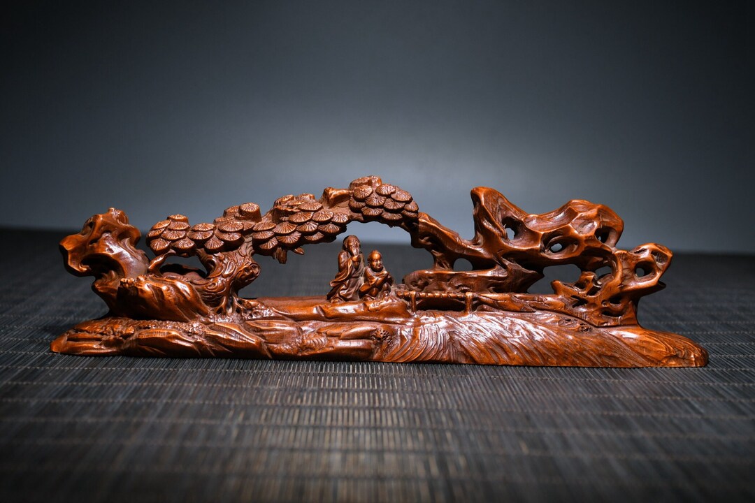 Hand-carved Boxwood Pen Rack: Father & Son Ornament - Etsy