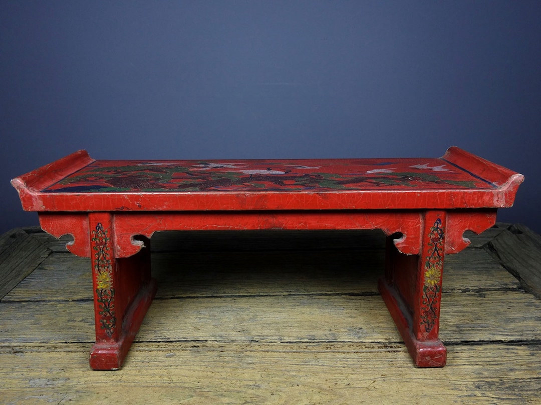 Chinese Antique Wooden Body Lacquerware With Colored Paintings and a ...