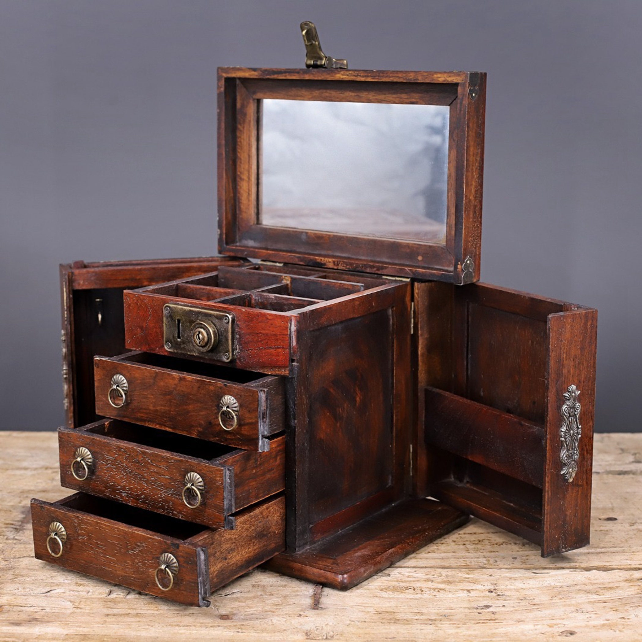 outlet shoponline Chinese Antique Pear Wood Treasure Chest