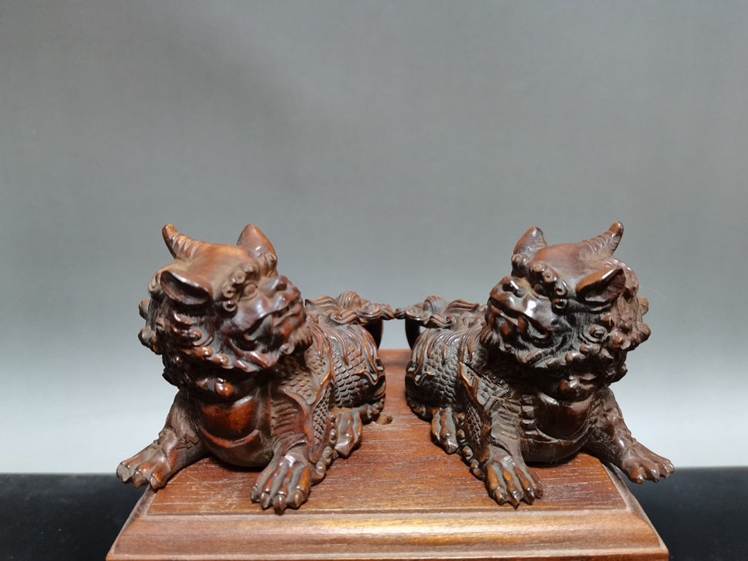 Chinese Antique Boxwood Carving of Pixiu - Etsy