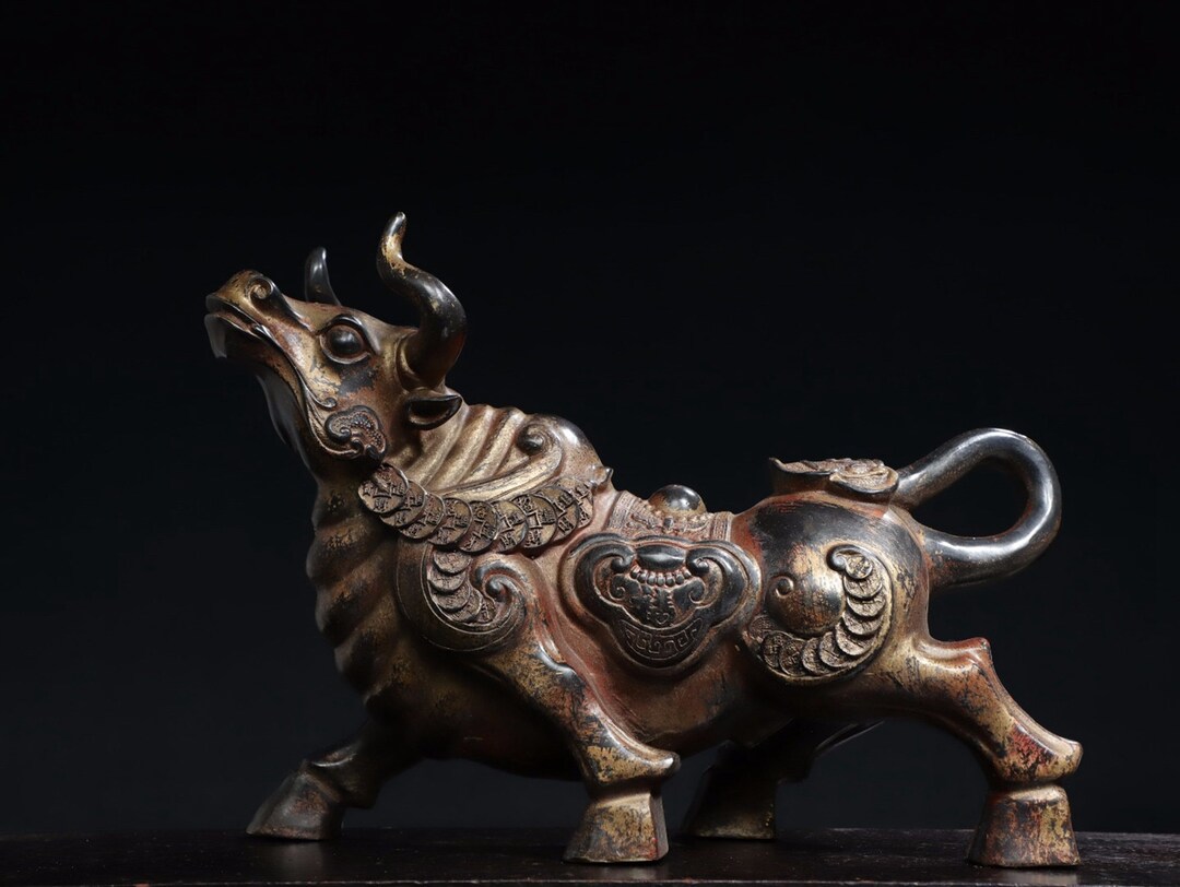 Chinese Antique Pure Copper Cow Ornaments - Etsy