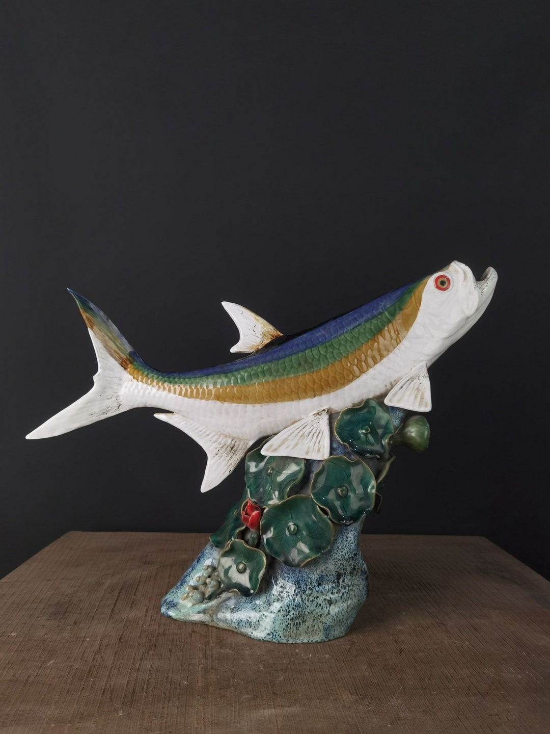 Chinese Antique Ceramic Fish Statue - Etsy