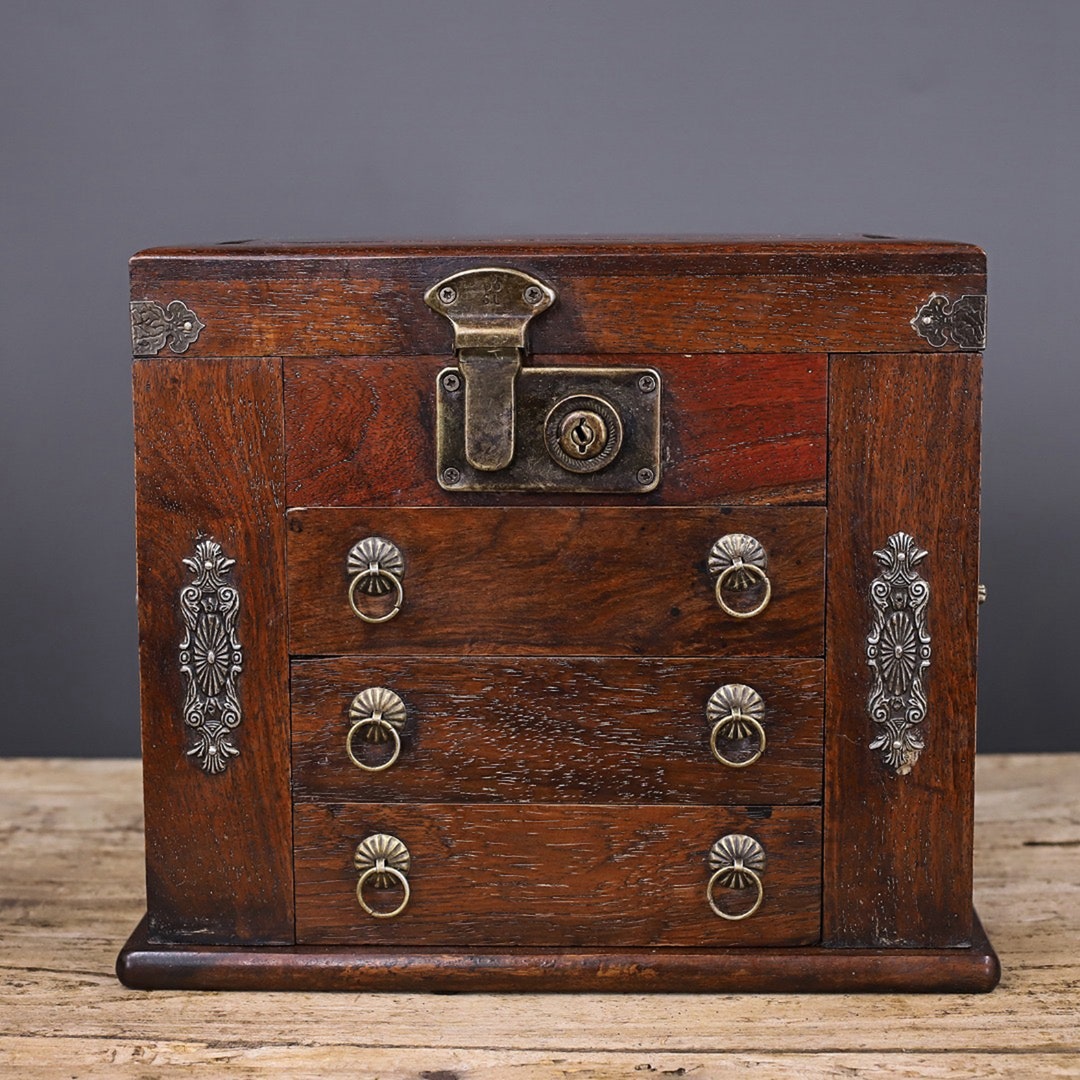 Chinese Antique Pear Wood Treasure Chest - Etsy