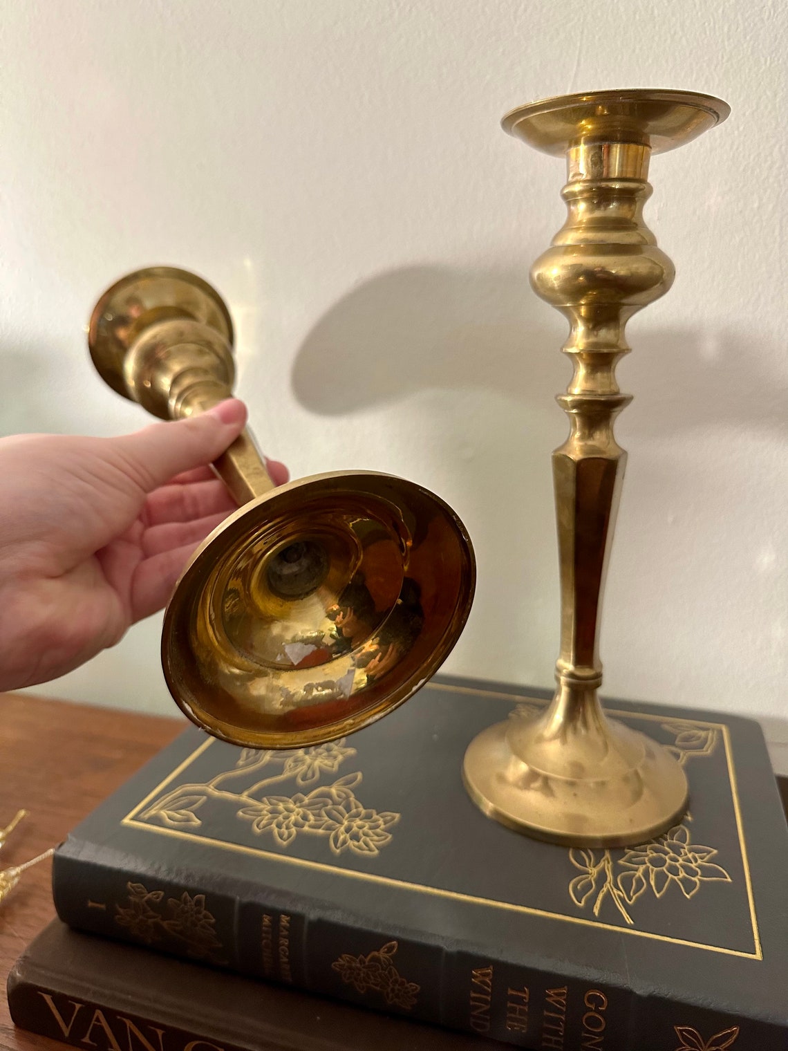 Vintage Brass Candlestick Pair, Candles Not Included and NFS - Etsy
