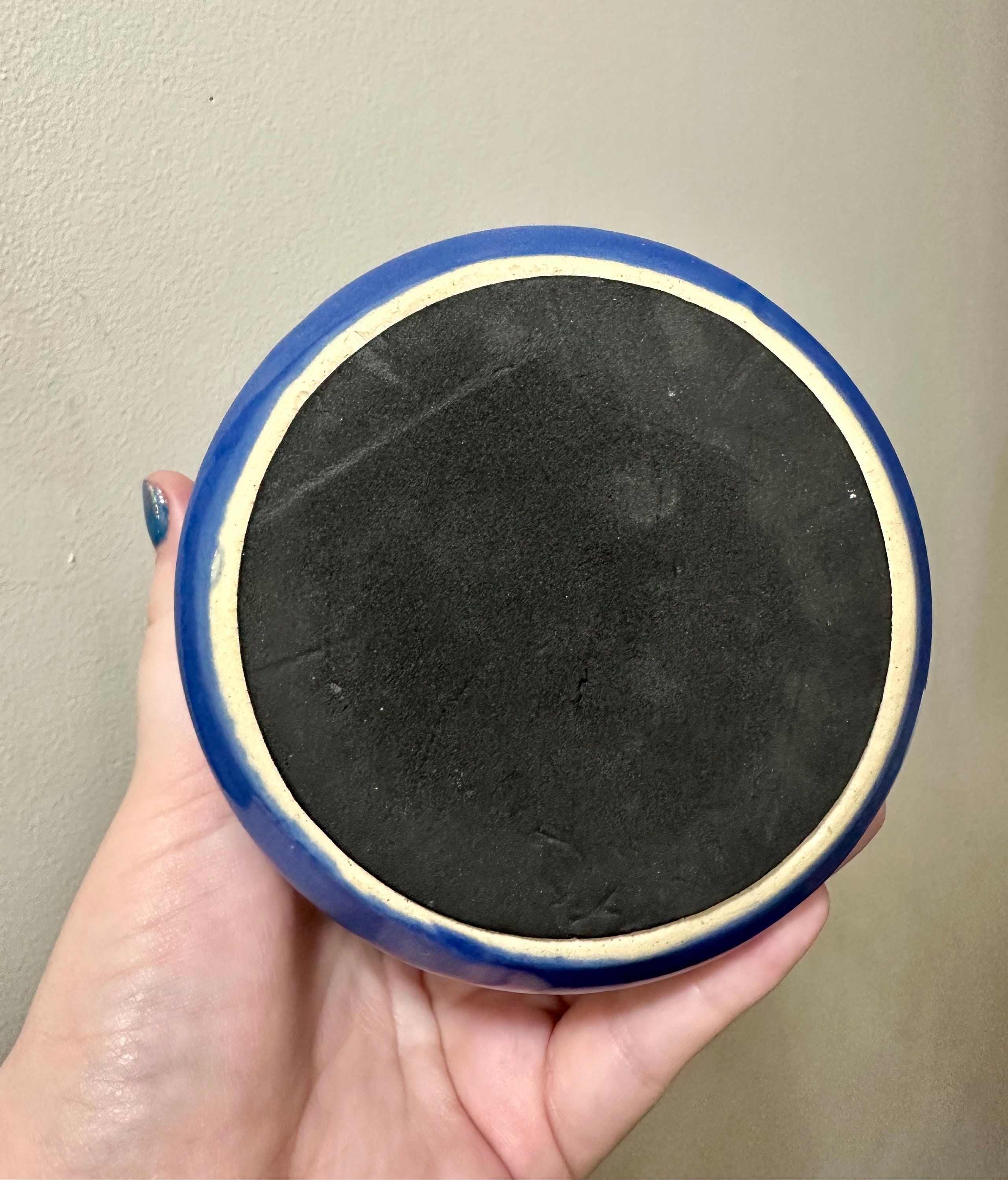 Vintage No Spill Blue and White Pottery Travel Mug, Non Slip Mug ...