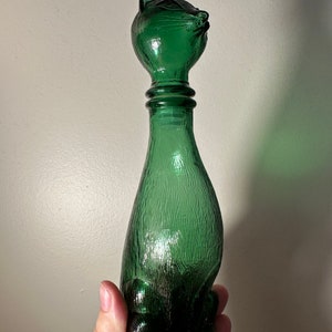 Pair of Vintage Italian Empoli Green Glass Cat & Dog Decanters - Etsy