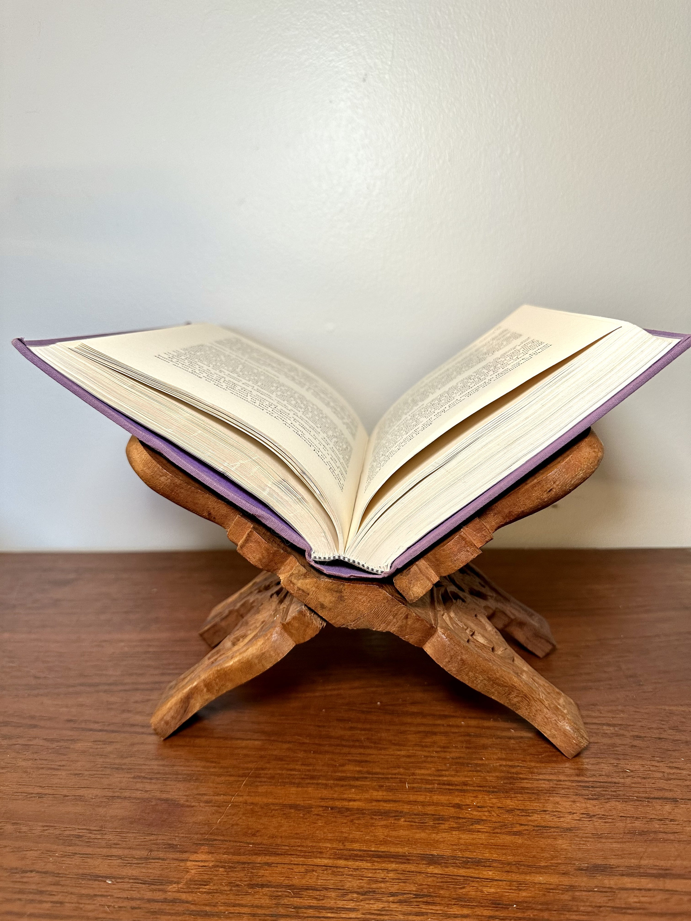 Vintage Hand Carved Sheesham Wood Foldable Book Holder - Etsy