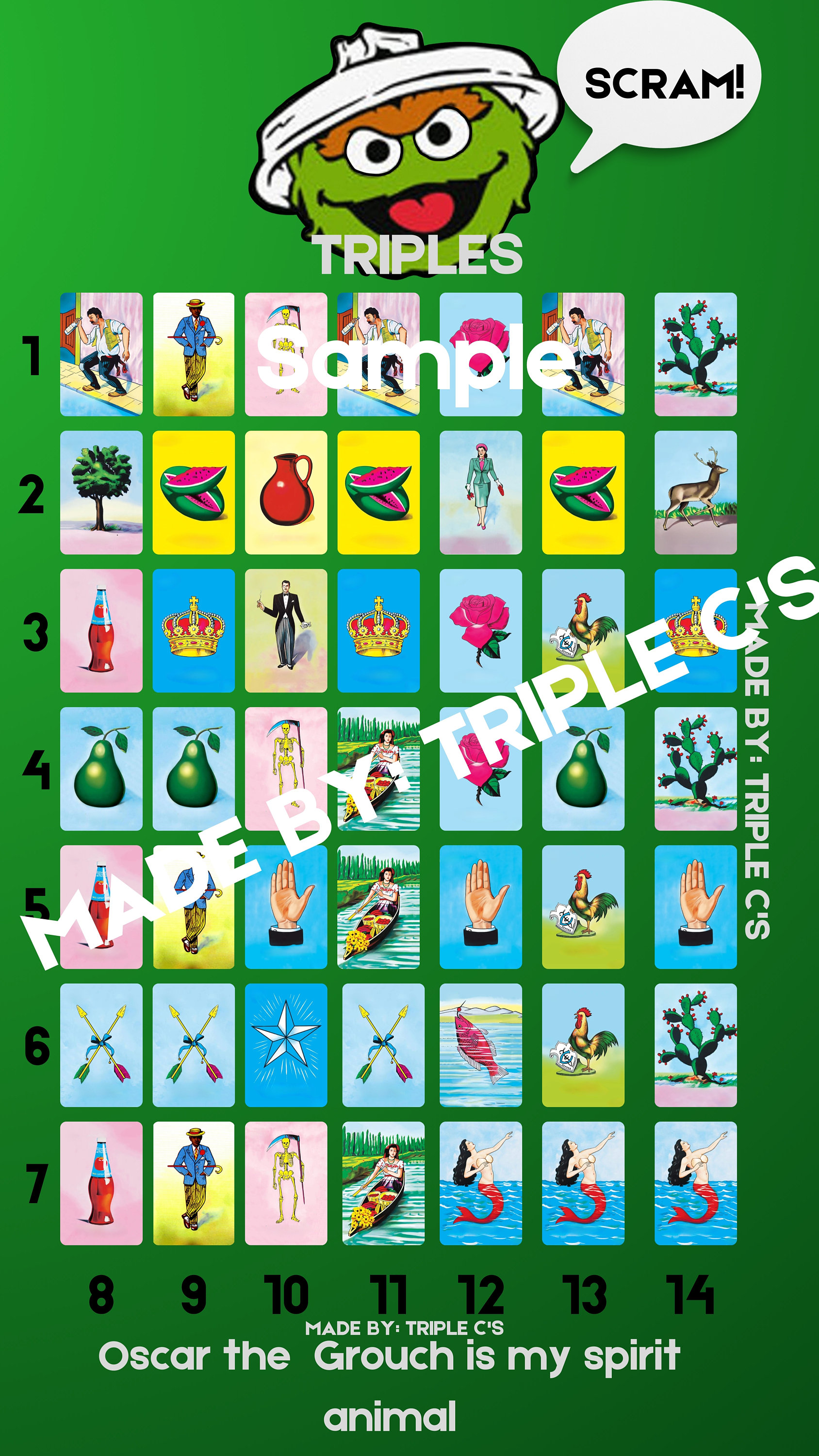 The Grouch Triples Game - Etsy