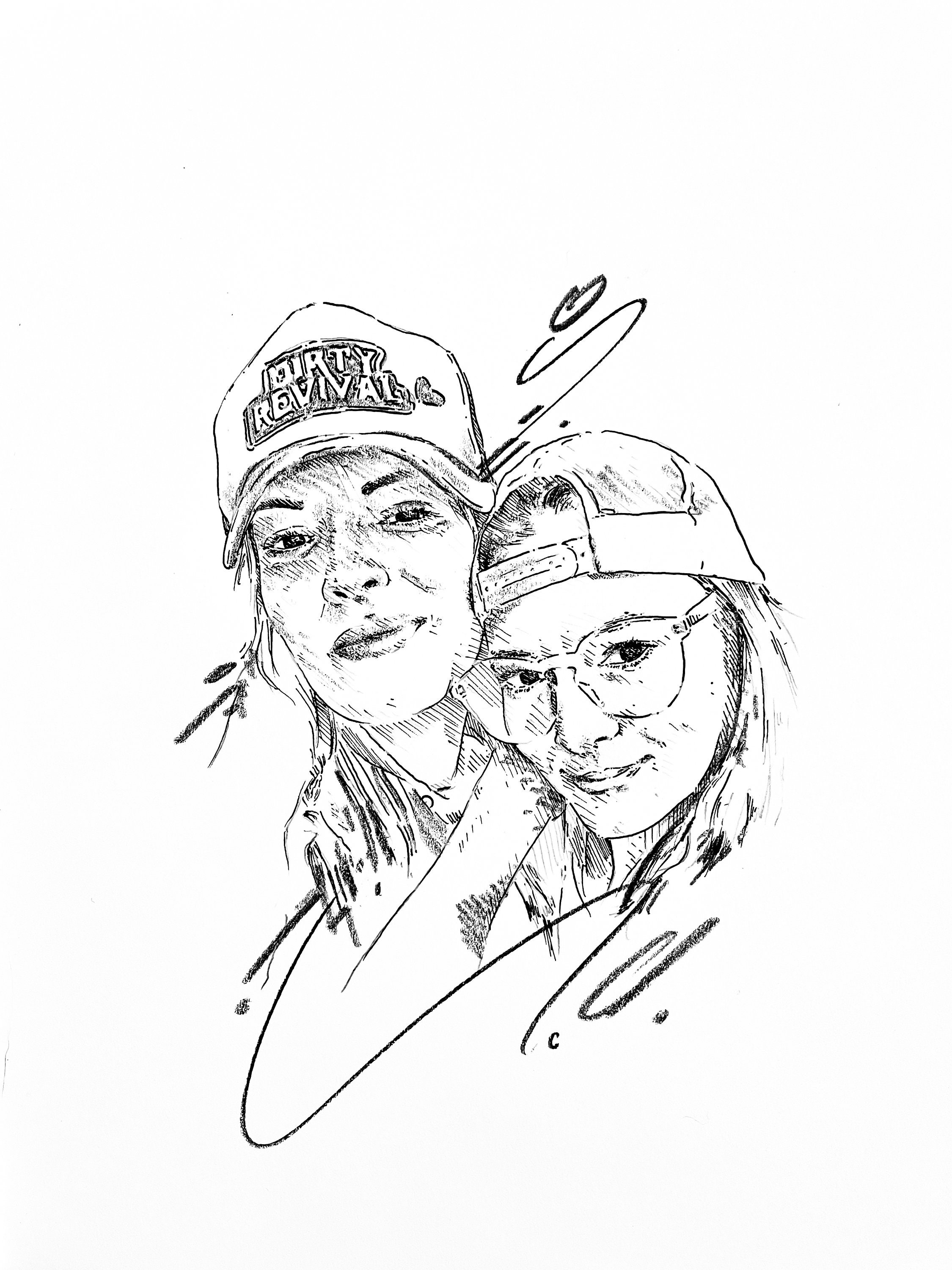INK & GRAPHITE Custom Portraits Portraits From Photo Ink - Etsy