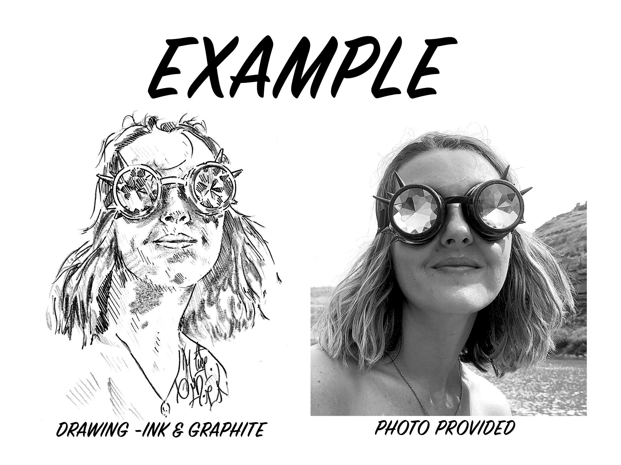 INK & GRAPHITE Custom Portraits Portraits From Photo Ink - Etsy