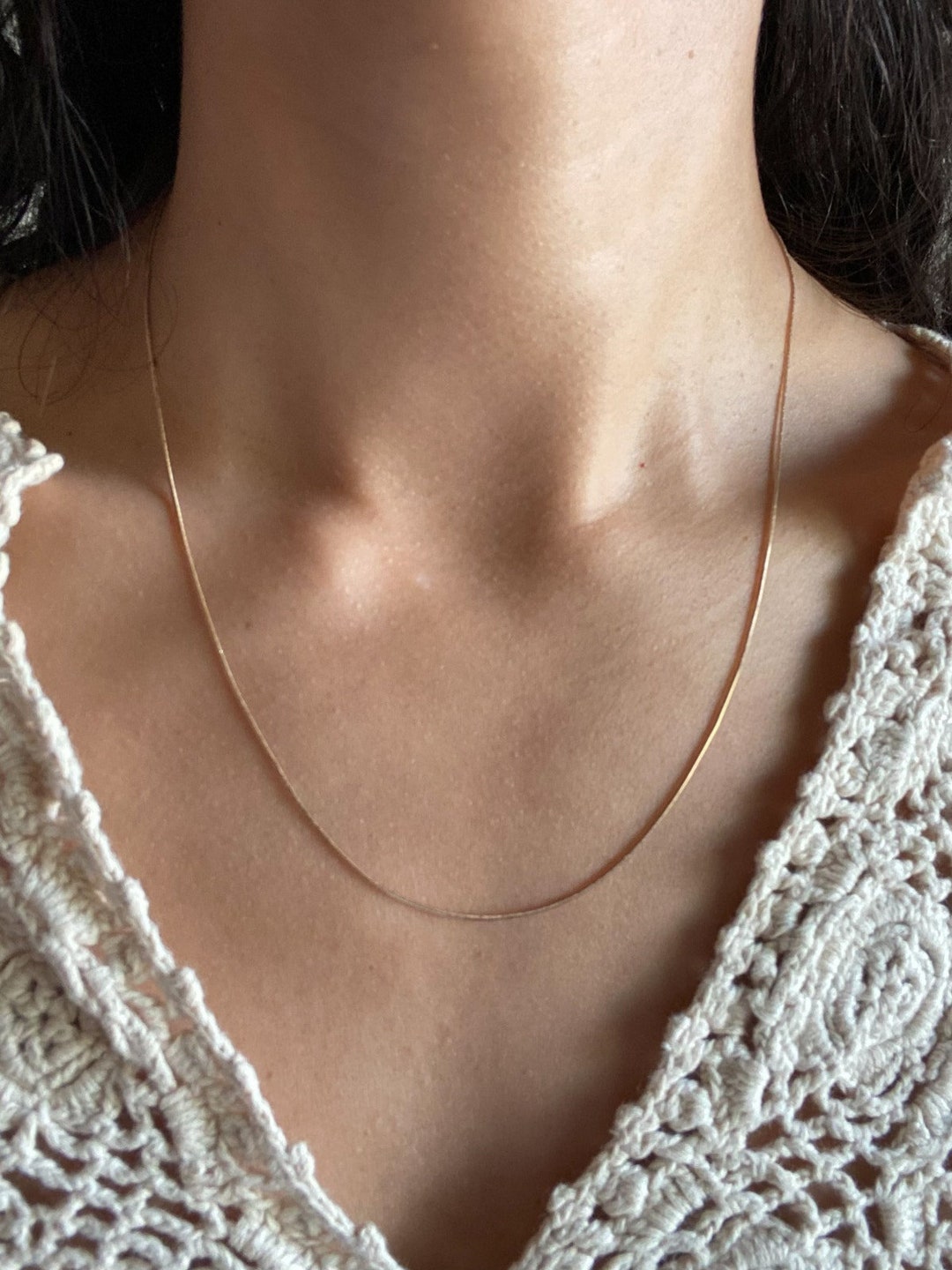 Vintage 14K Gold Snake Chain Necklace - Etsy