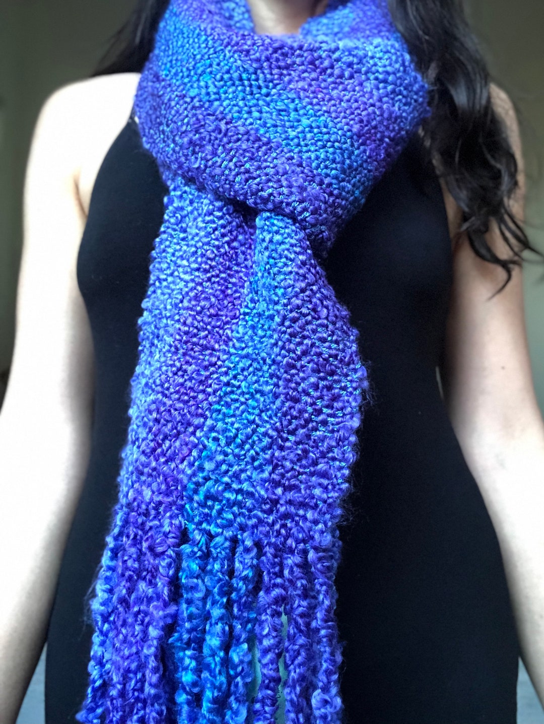 Periwinkle and Purple Fluffy and Silky Woven Scarf - Etsy