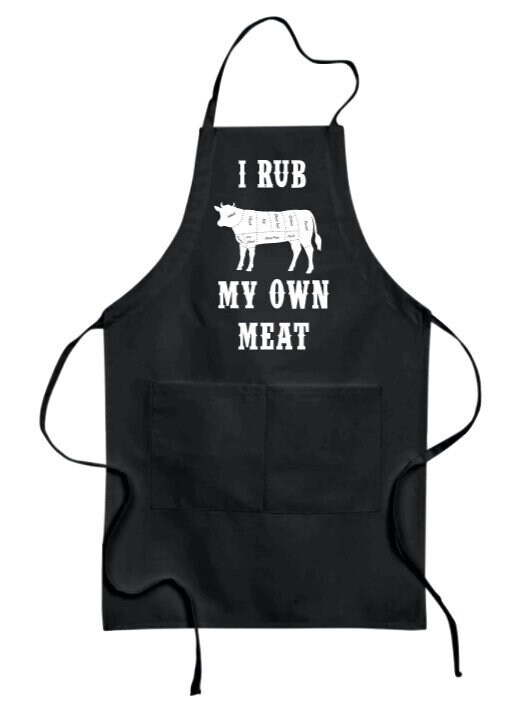 I Rub My Own Meat Cow Apron, Father's Day Gift, Grilling Apron for Men ...