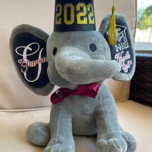 Stuffed 2023 Graduation Elephant, Gray 10" Elephant, Personalized ...