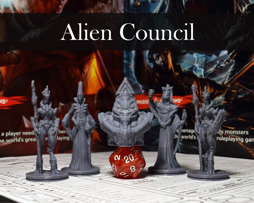 Alien Council - 3D Printed Sci-fi Miniature - Etsy