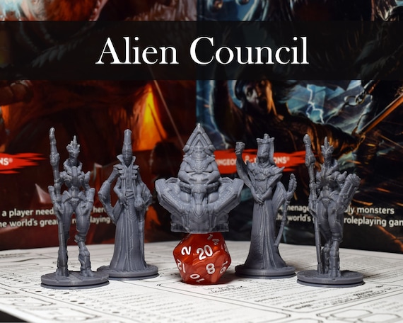 Alien Council 3D Printed Sci-fi Miniature | Etsy