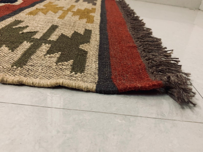Handmade Wool Jute Rug Navajo Kilim Rug Aztec Rug Accent - Etsy