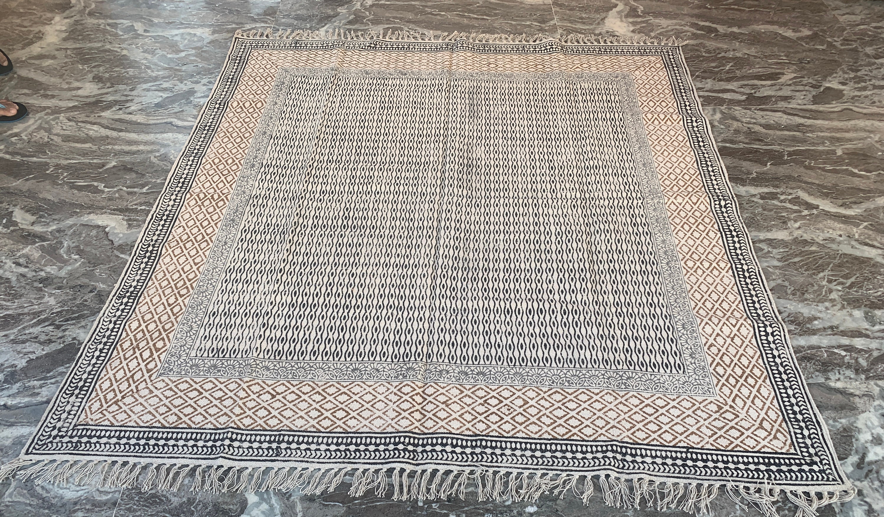 6x6 Rug Handmade Rug Indian Rug Block Print Rug Outdoor / | Etsy