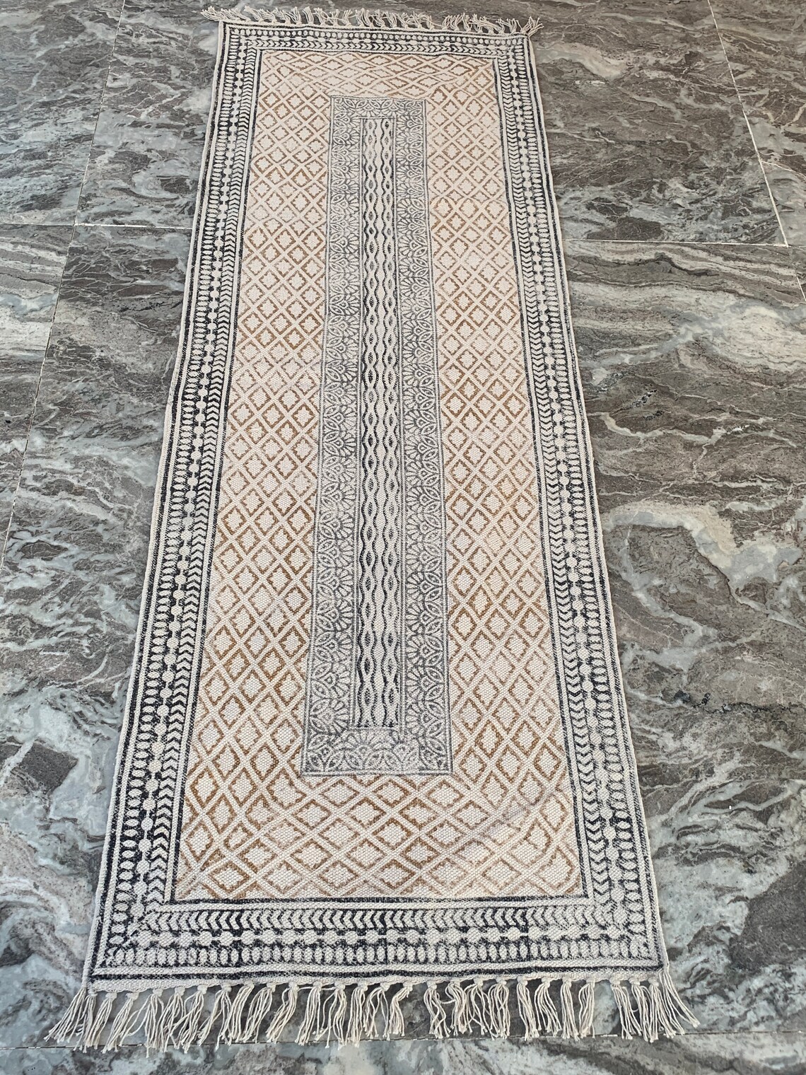 Handmade Runner Rug Hand Block Print Rug Kilim Runner Rug - Etsy