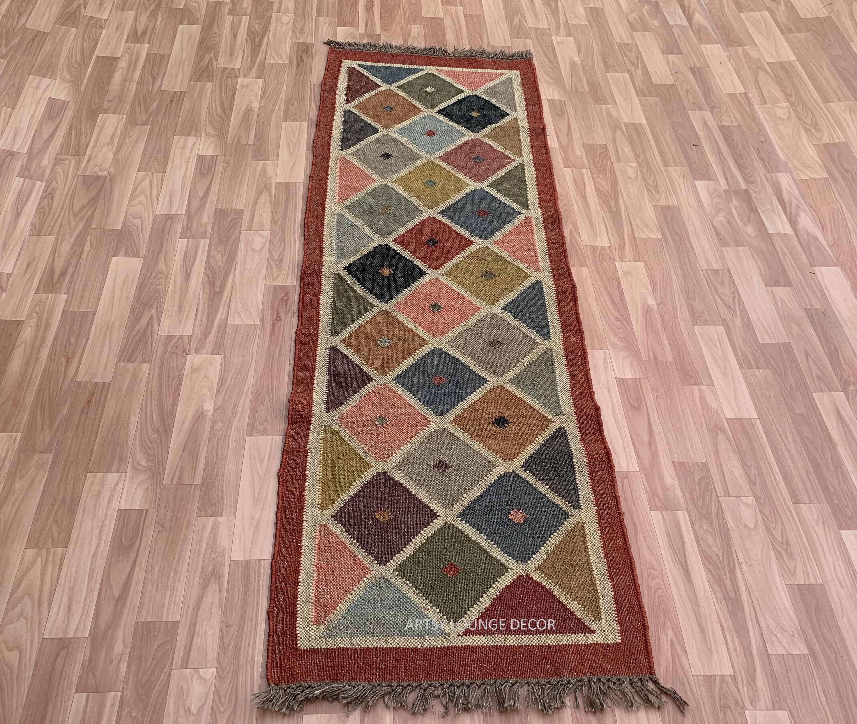 2x6 Handmade Wool Jute Rug Runner Rug Kilim Rug Aztec Rug - Etsy