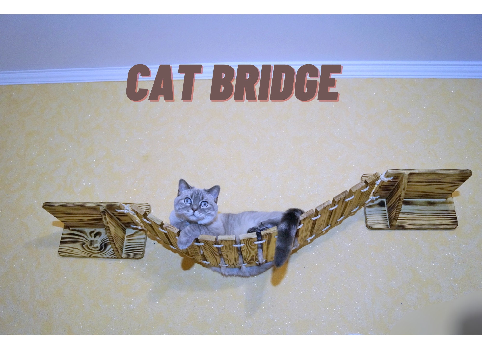 Cat bridge with shelves Cat stairs Cat wall furniture | Etsy