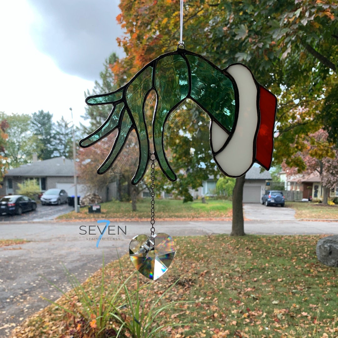 Stained Glass Fingers Holding Ornament With Clear Crystal Prism - Etsy